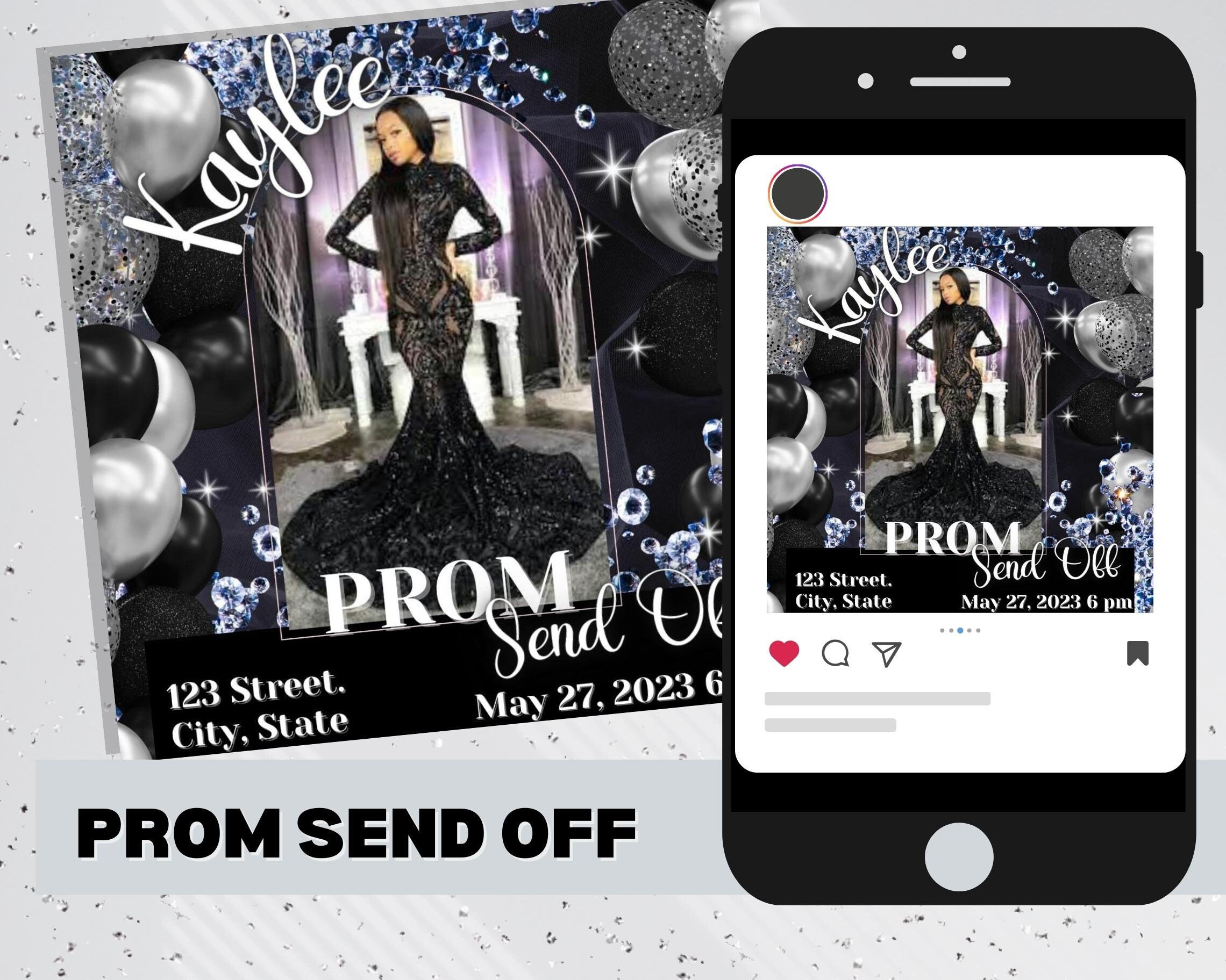 Prom Send off Flyer, Prom Flyer Canva Template, Editable Party Flyer ...