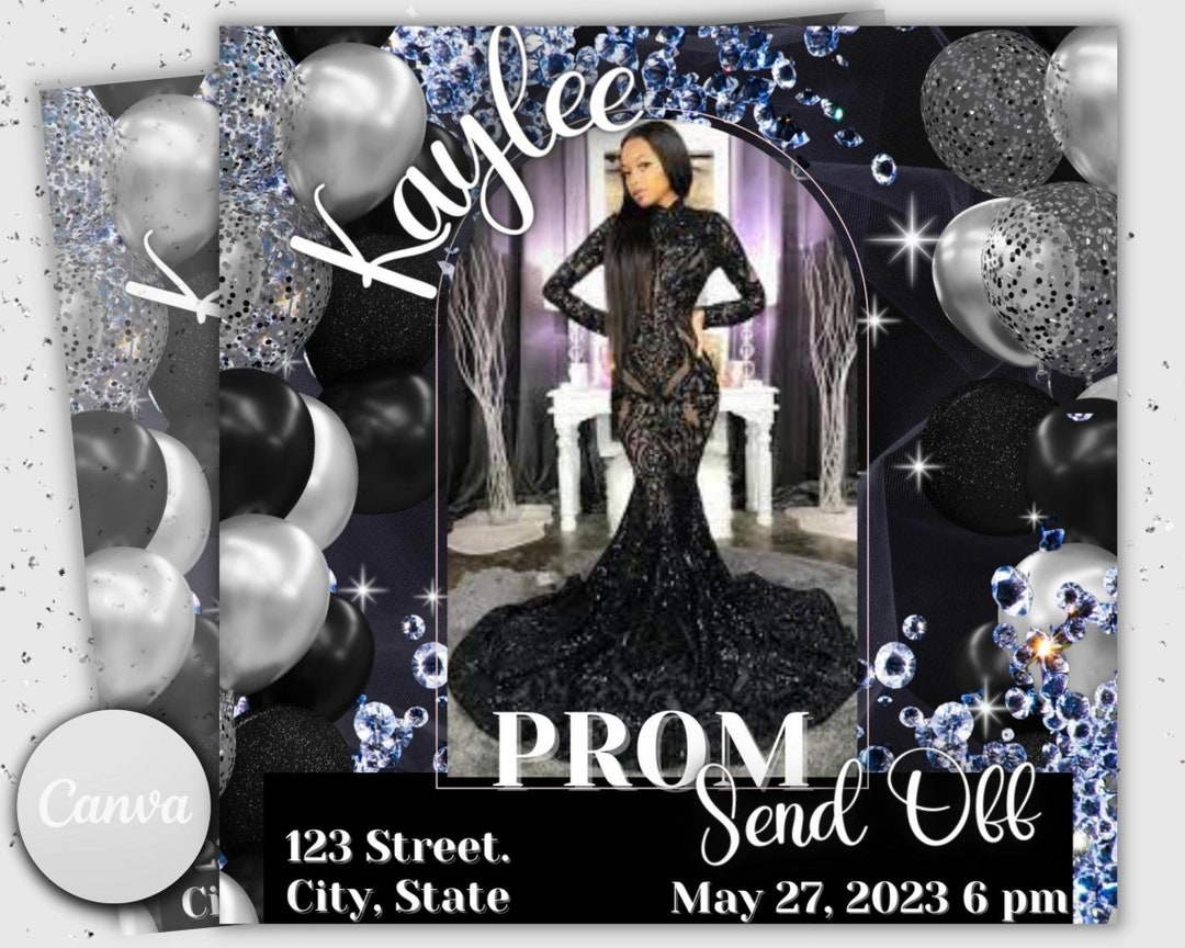 Prom Send off Flyer, Prom Flyer Canva Template, Editable Party Flyer ...