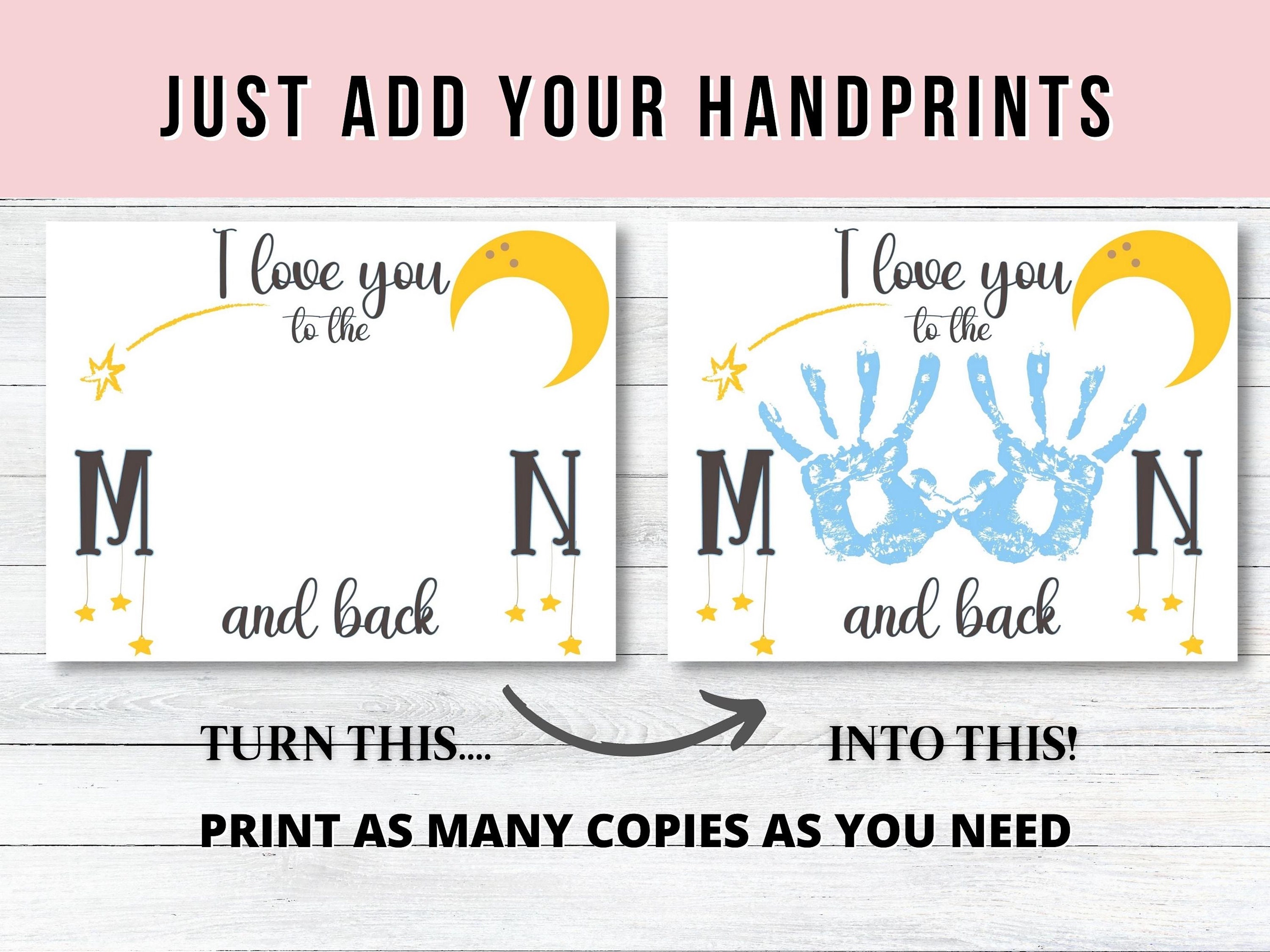 Mother's Day Handprint Art: 'to the Moon' Keepsake (PDF) - Etsy