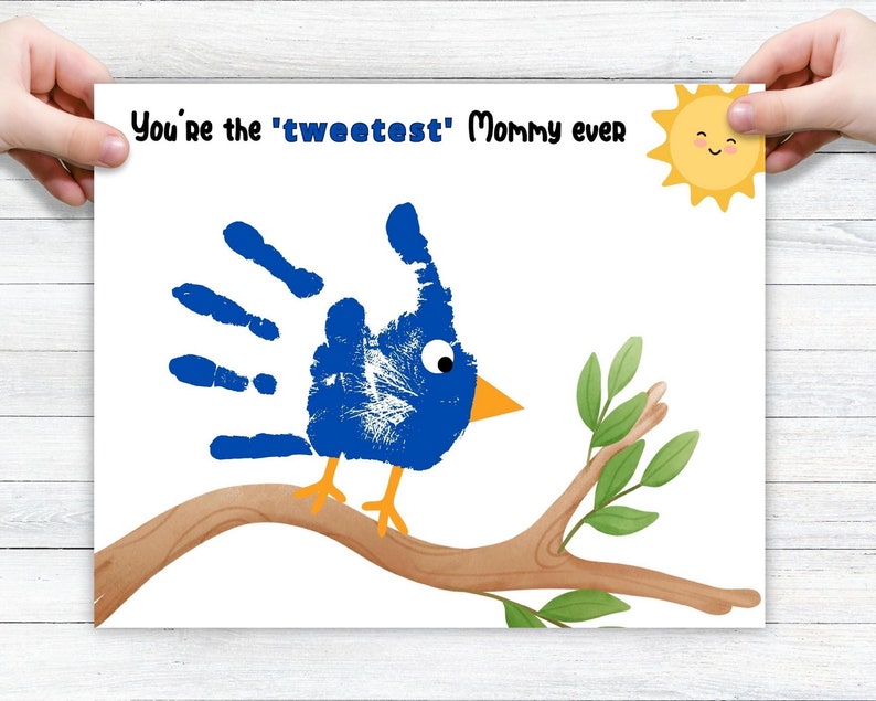 Mothers Day Handprint Craft Printable Card Mothers Day - Etsy