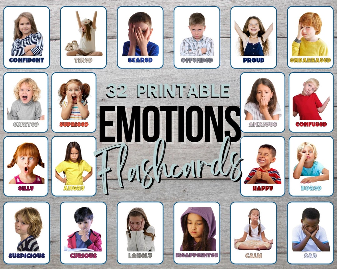 Kids Emotions Flash Cards: Montessori Learning (digital Download) - Etsy