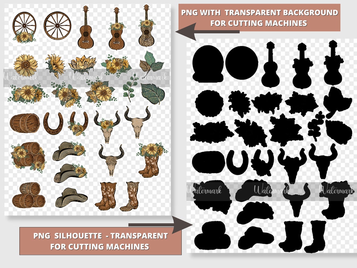 Country Western Printable Sticker Sheet Print and Cut Cowgirl - Etsy