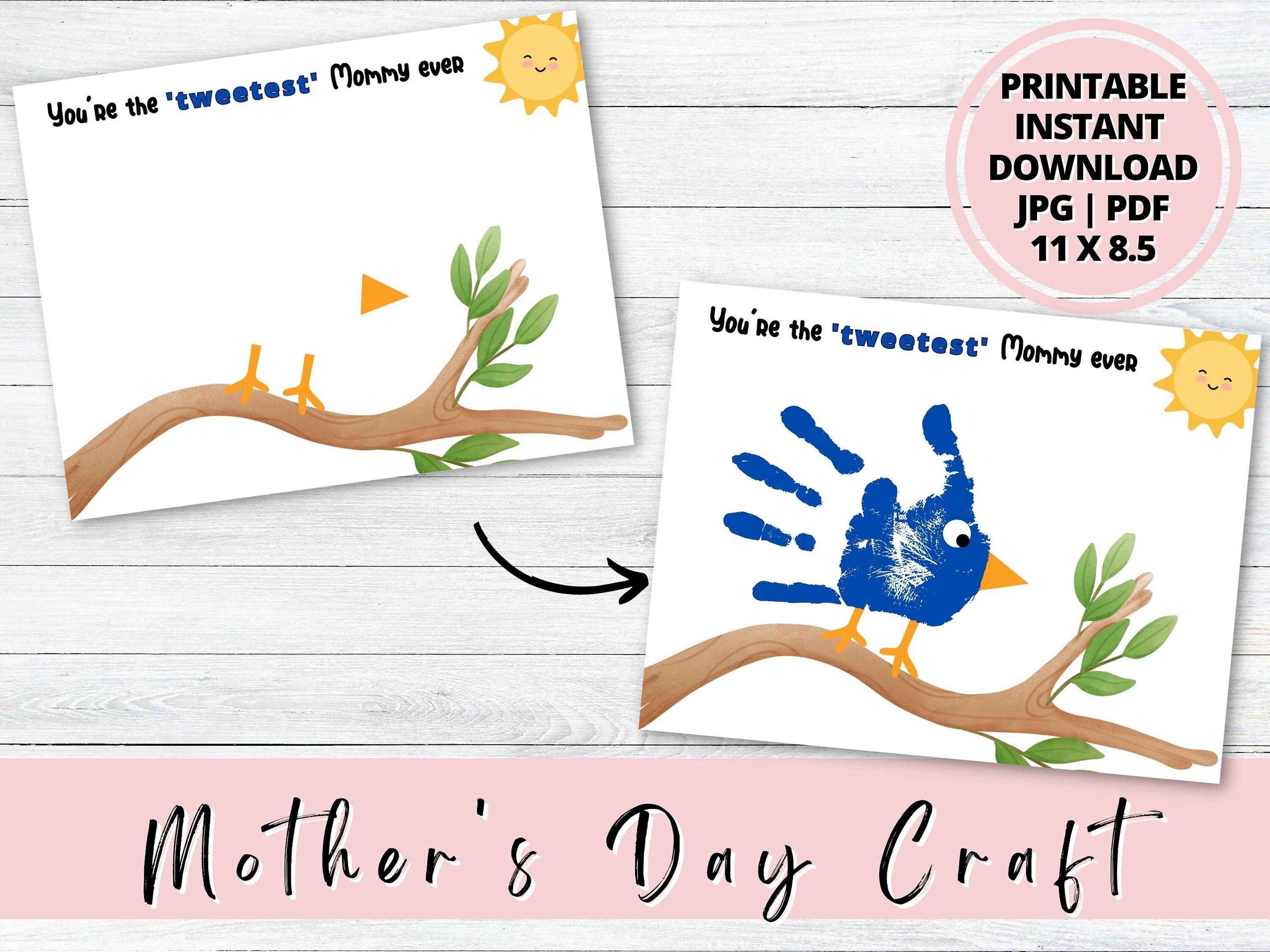 Mothers Day Handprint Craft Printable Card, Mothers Day Keepsake ...