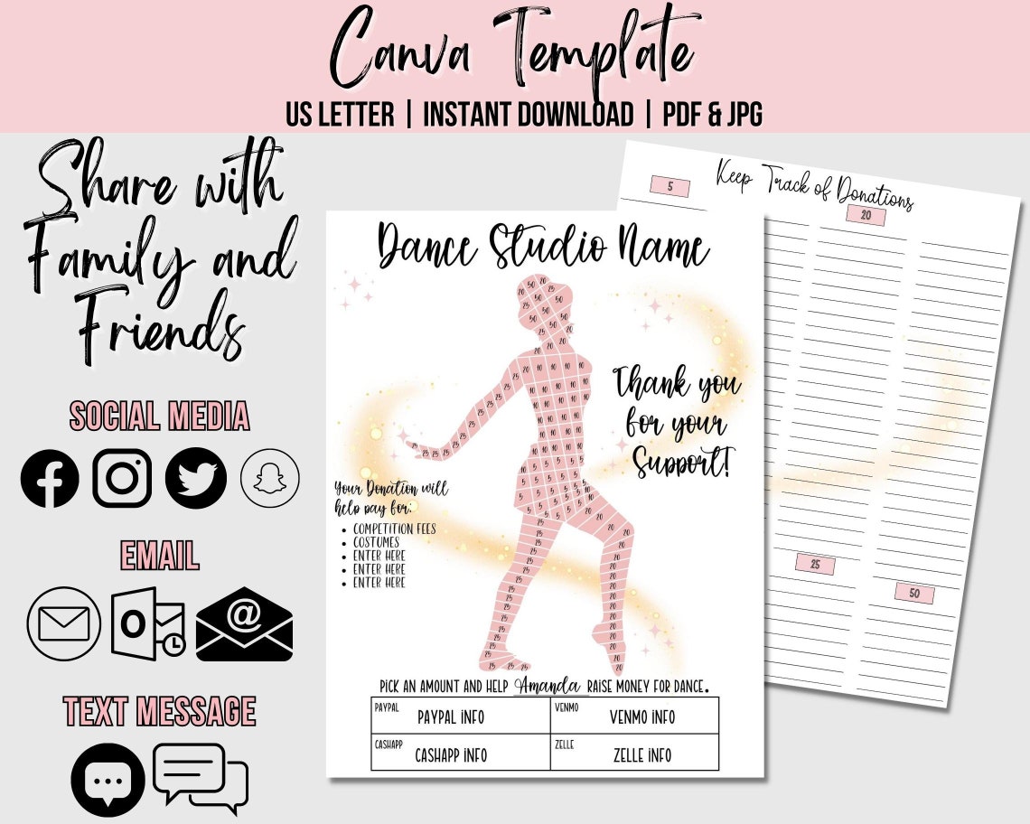 Dance Fundraiser Editable Canva Template, Dance Team Fundraiser ...