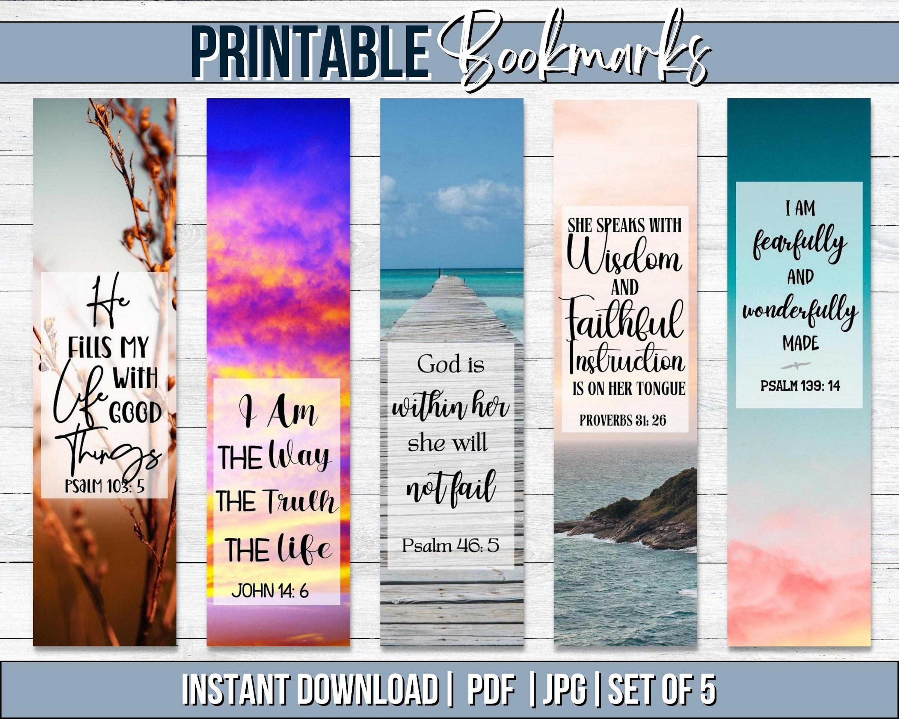 Bible Verse Printable Bookmarks Bible Bookmark Set Custom - Etsy