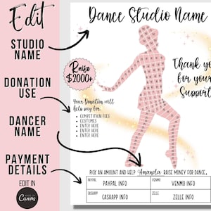 Dance Fundraiser Editable Canva Template, Dance Team Fundraiser ...