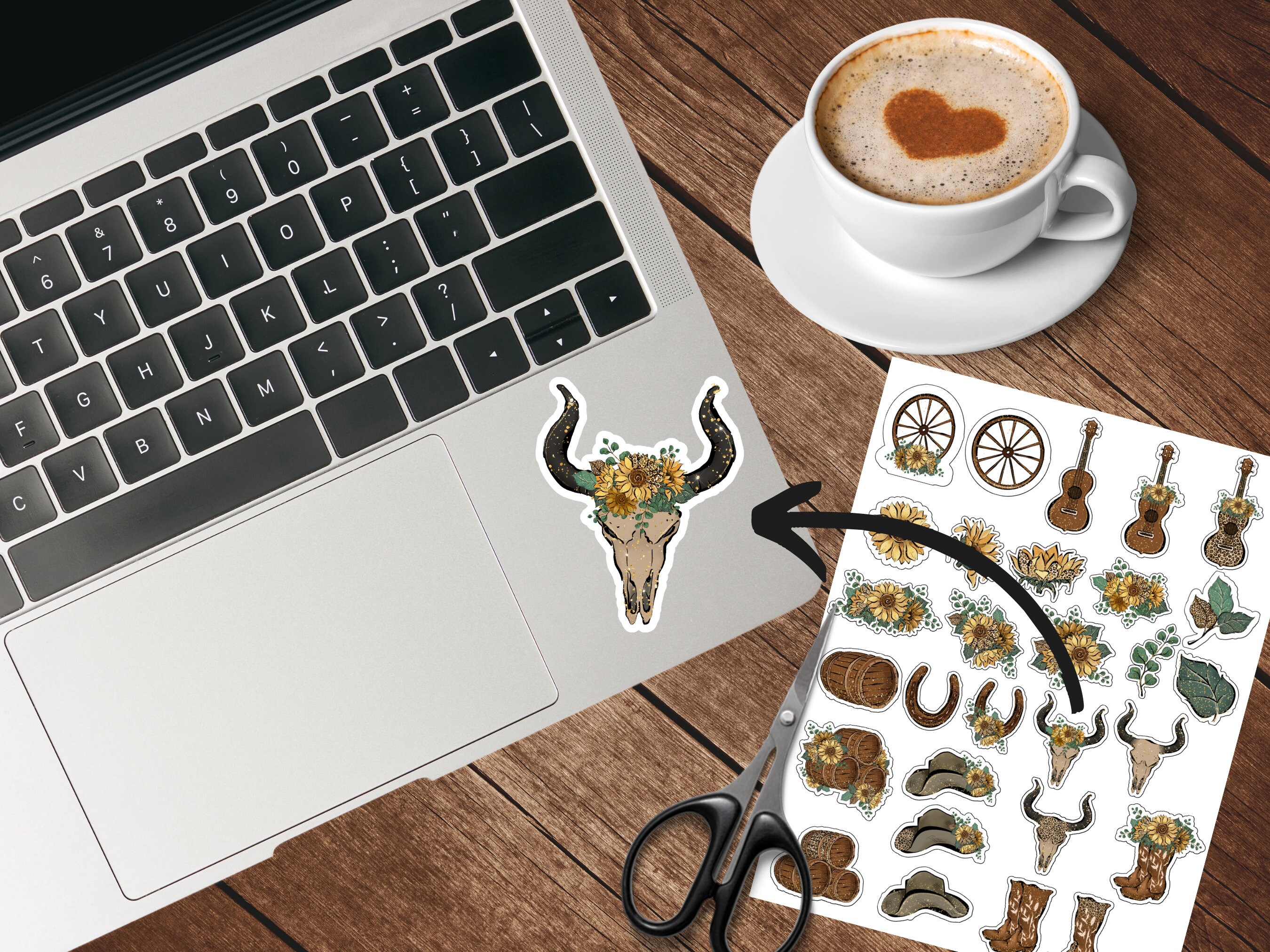 Country Western Printable Sticker Sheet Print and Cut Cowgirl - Etsy