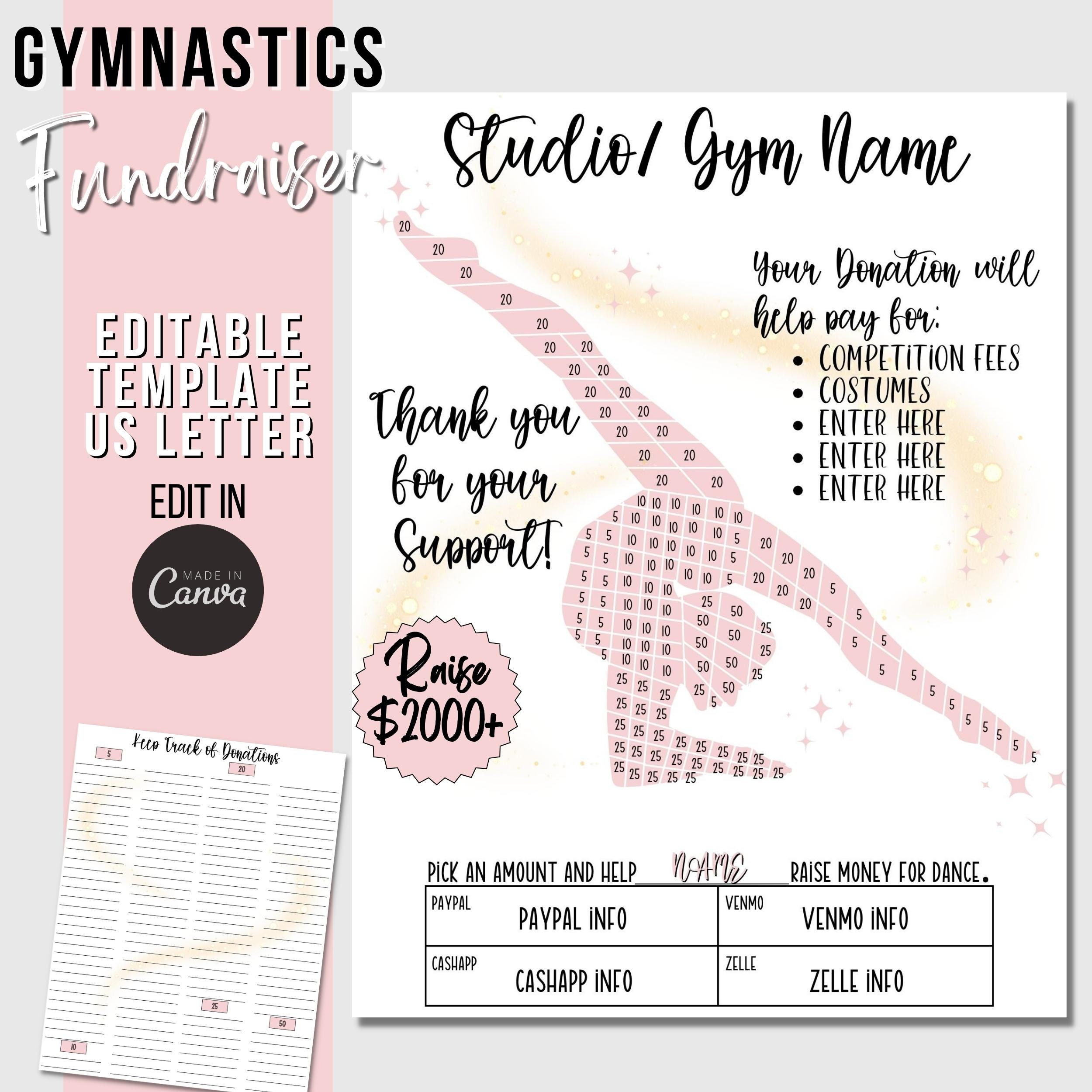 Gymnastics Fundraiser Template: Editable Team Donation Forms (canva) - Etsy