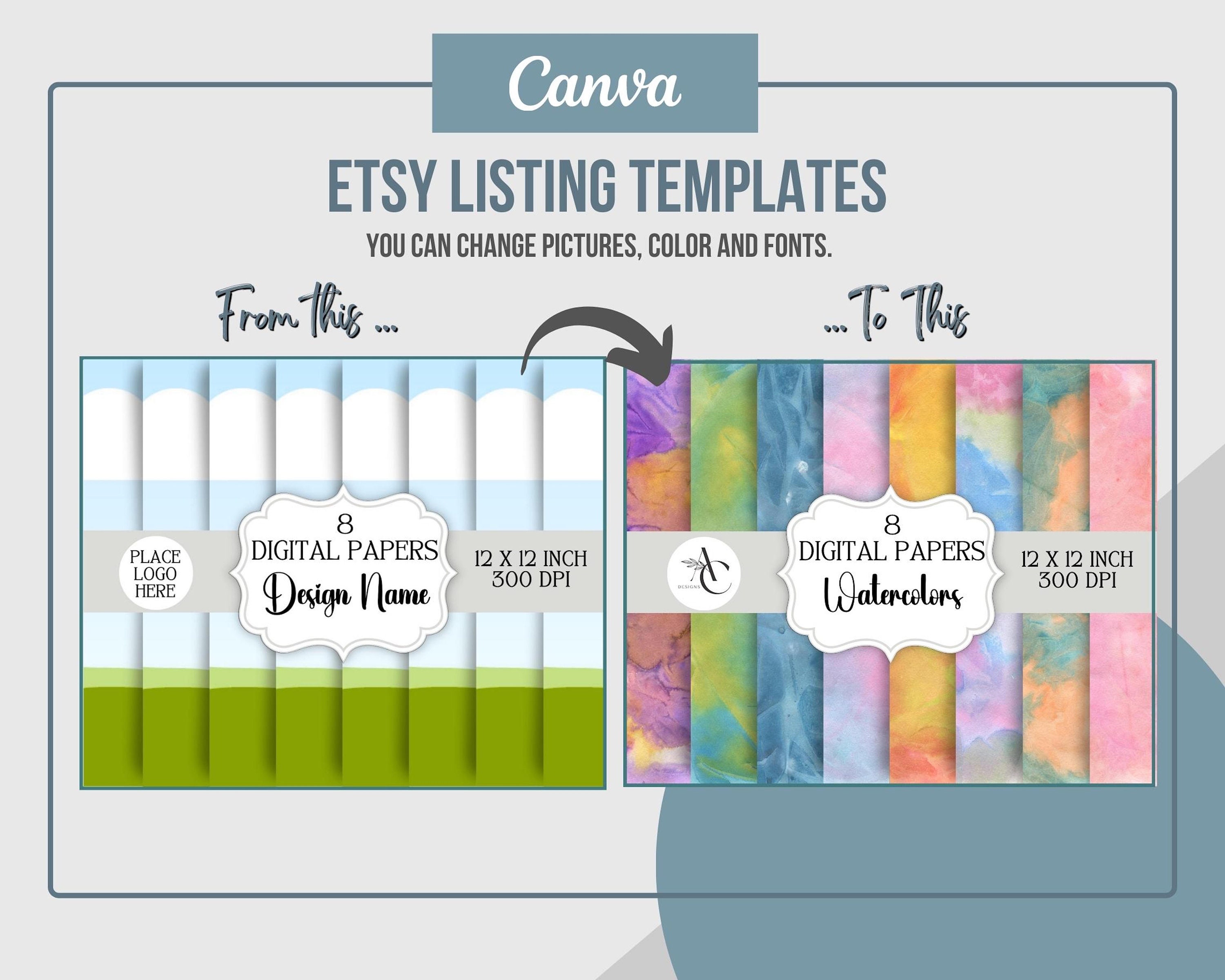 Digital Paper Mockup Editable Template Etsy Listing Mockup - Etsy