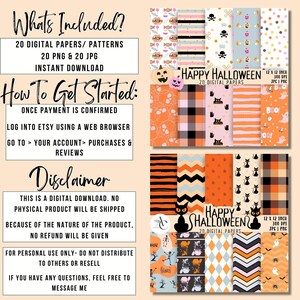Pastel Halloween Digital Paper Pack, Seamless Patterns (PDF) - Etsy