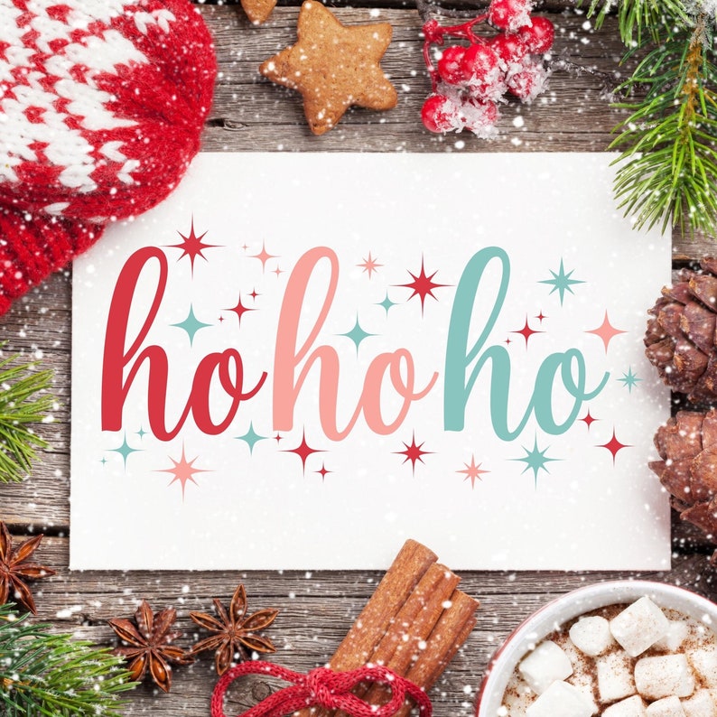 Retro Christmas SVG, Hohoho SVG, Hohoho Clipart, Sublimation Designs ...