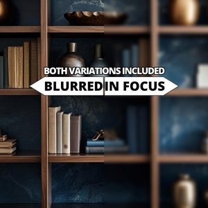 Professional Office Zoom Background: Blue Bookshelf (digital Download ...