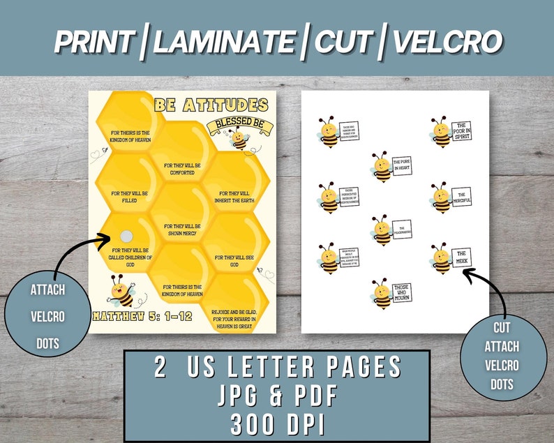 Beatitudes Matching Game: Homeschool Bible Study (printable Flashcards ...
