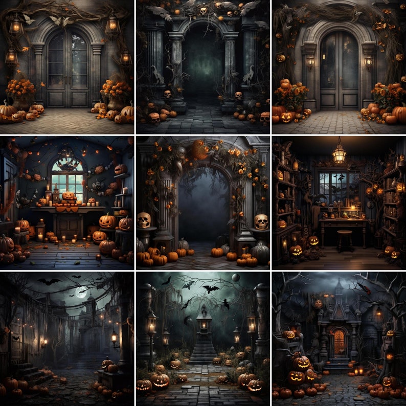 Halloween Digital Backdrops & Backgrounds, Overlays Fine Art ...