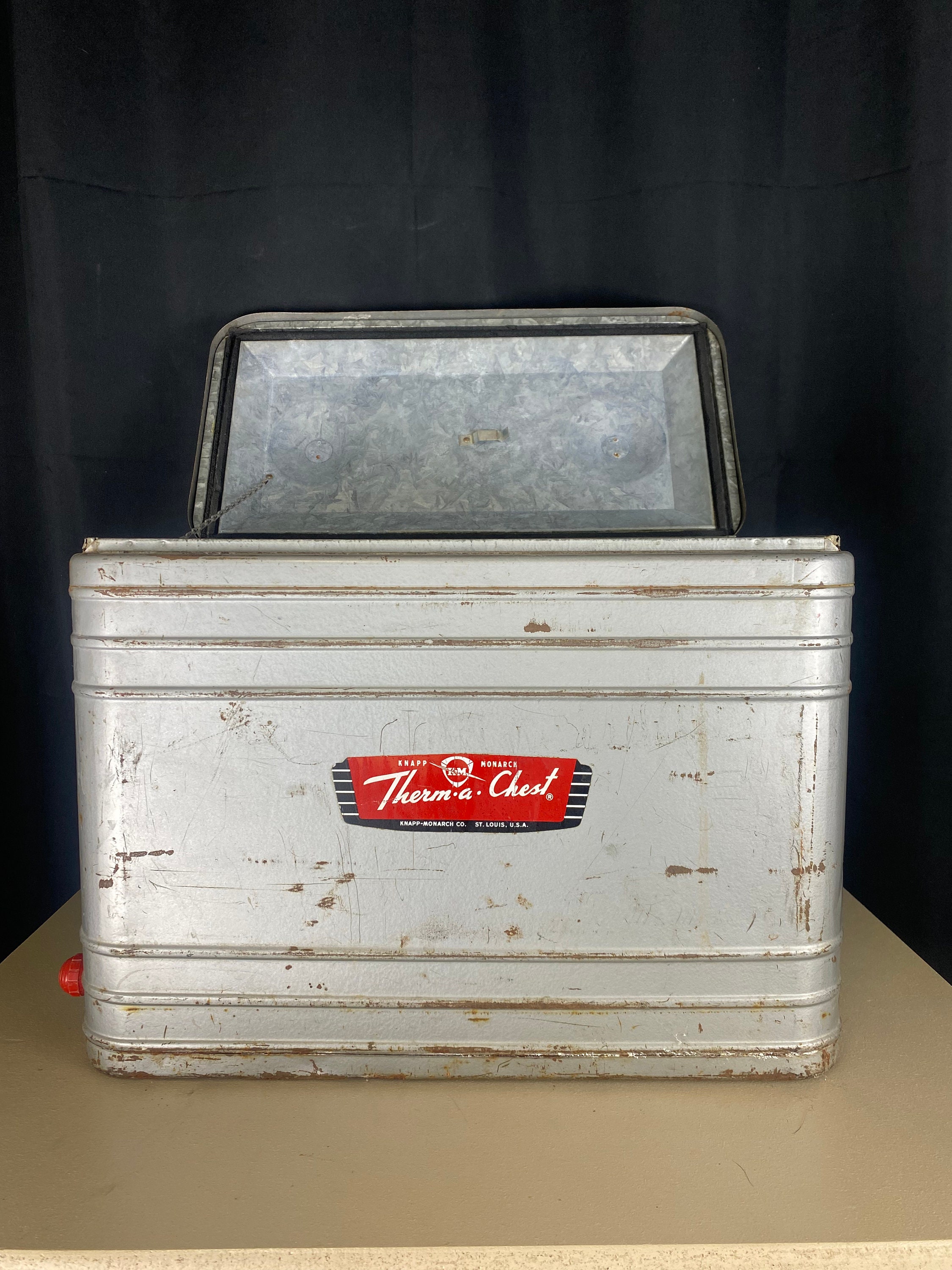 VINTAGE Knapp Monarch Therm-a-chest Aluminum Cooler Ice Chest Box ...