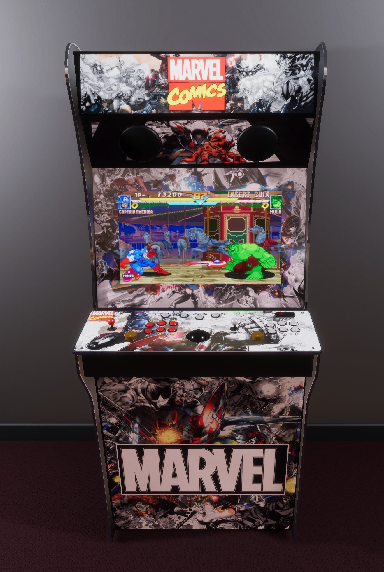 Marvel Comics Arcade Cabinet Graphics for ALU 1.1 FX Version Digital ...