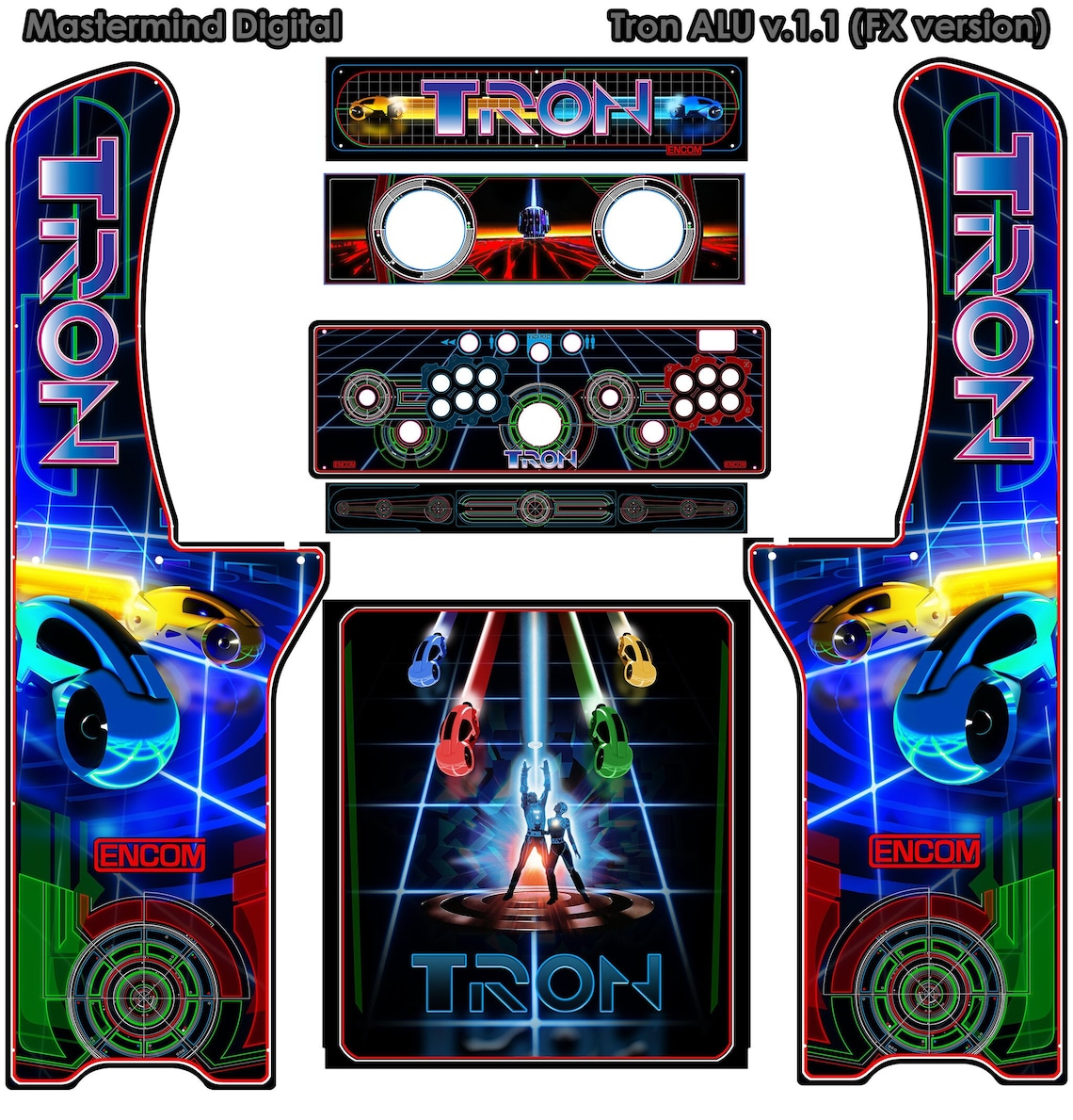 Tron Arcade Cabinet Graphics for ALU 1.1 (FX Version) Digital Files ...