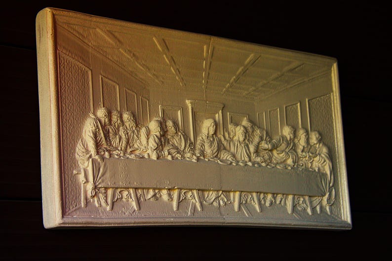 The Last Supper Relief Wall Art, Handmade Replica in Plaster and Cement ...