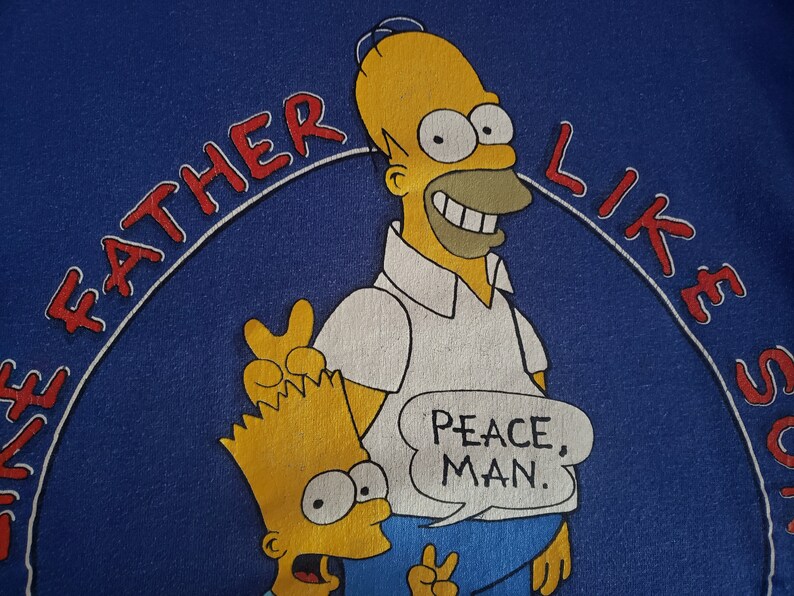 The Simpsons Like Father Like Son XL Sweatshirt 1990 Vintage - Etsy