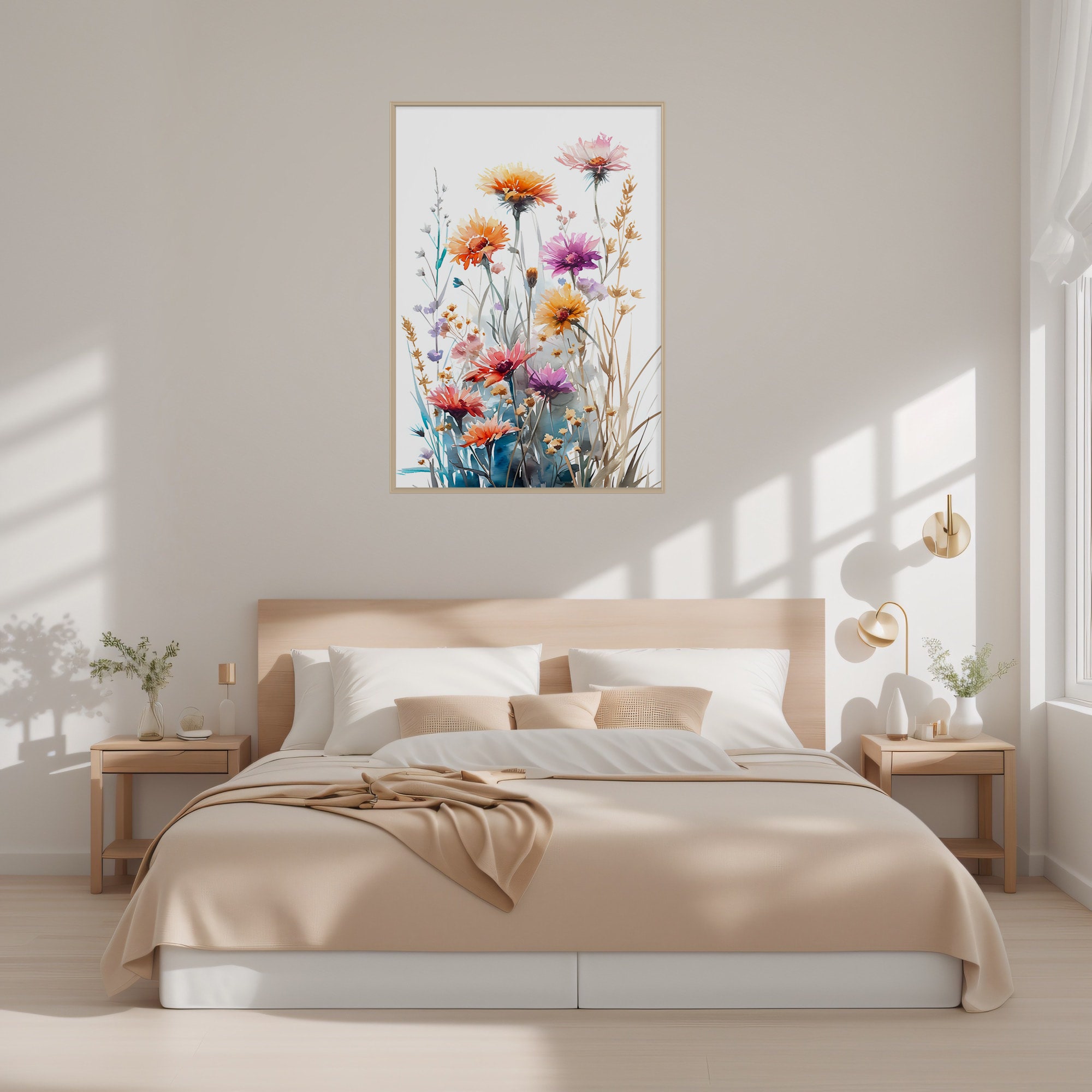 Ethereal Meadow Watercolor Floral Art Print for Home Decor - Etsy