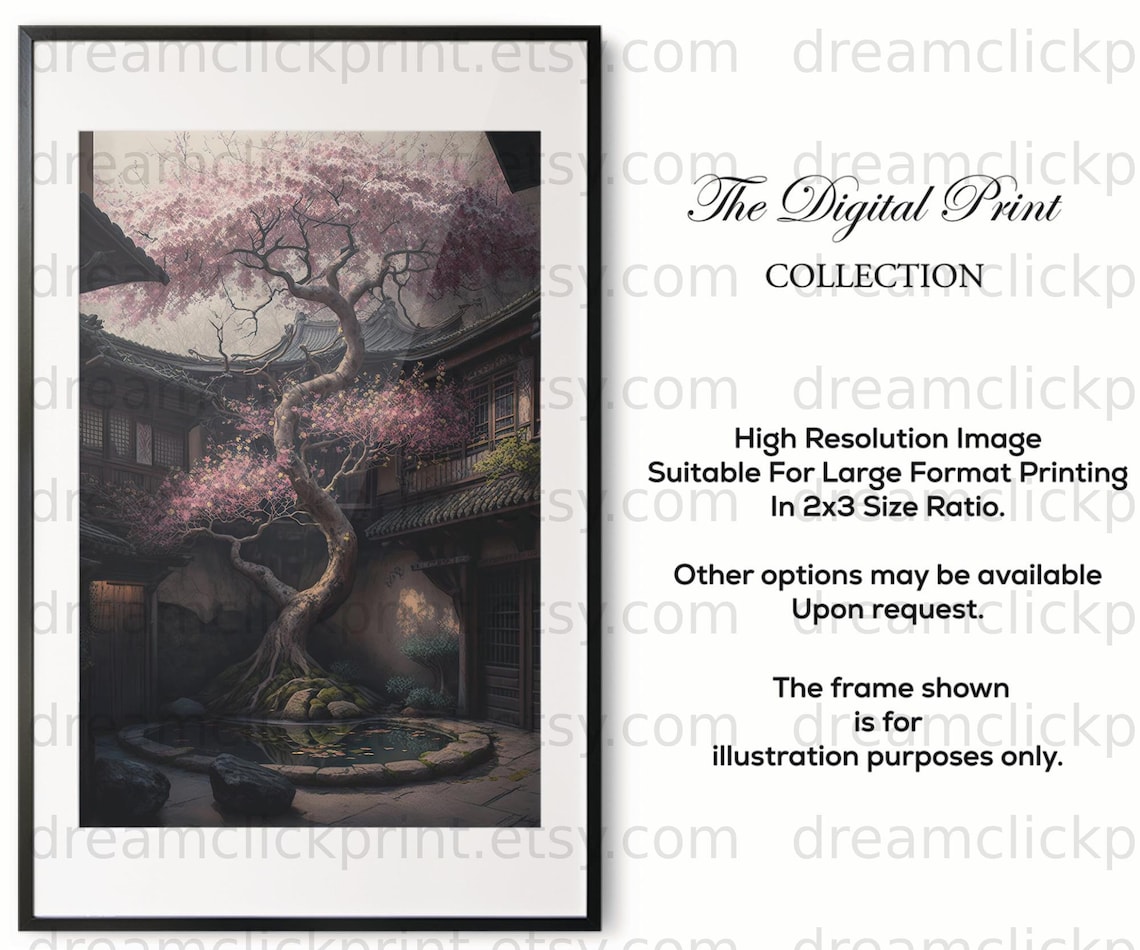 PRINTABLE Landscape Art Japanese Cherry Blossom Scenic - Etsy