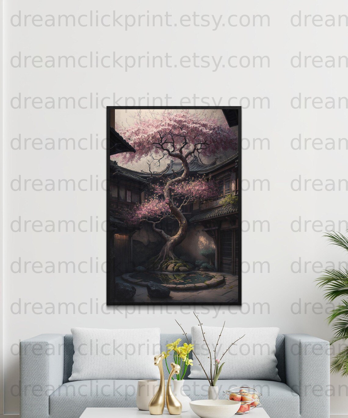 PRINTABLE Landscape Art Japanese Cherry Blossom Scenic Fantasy Art ...