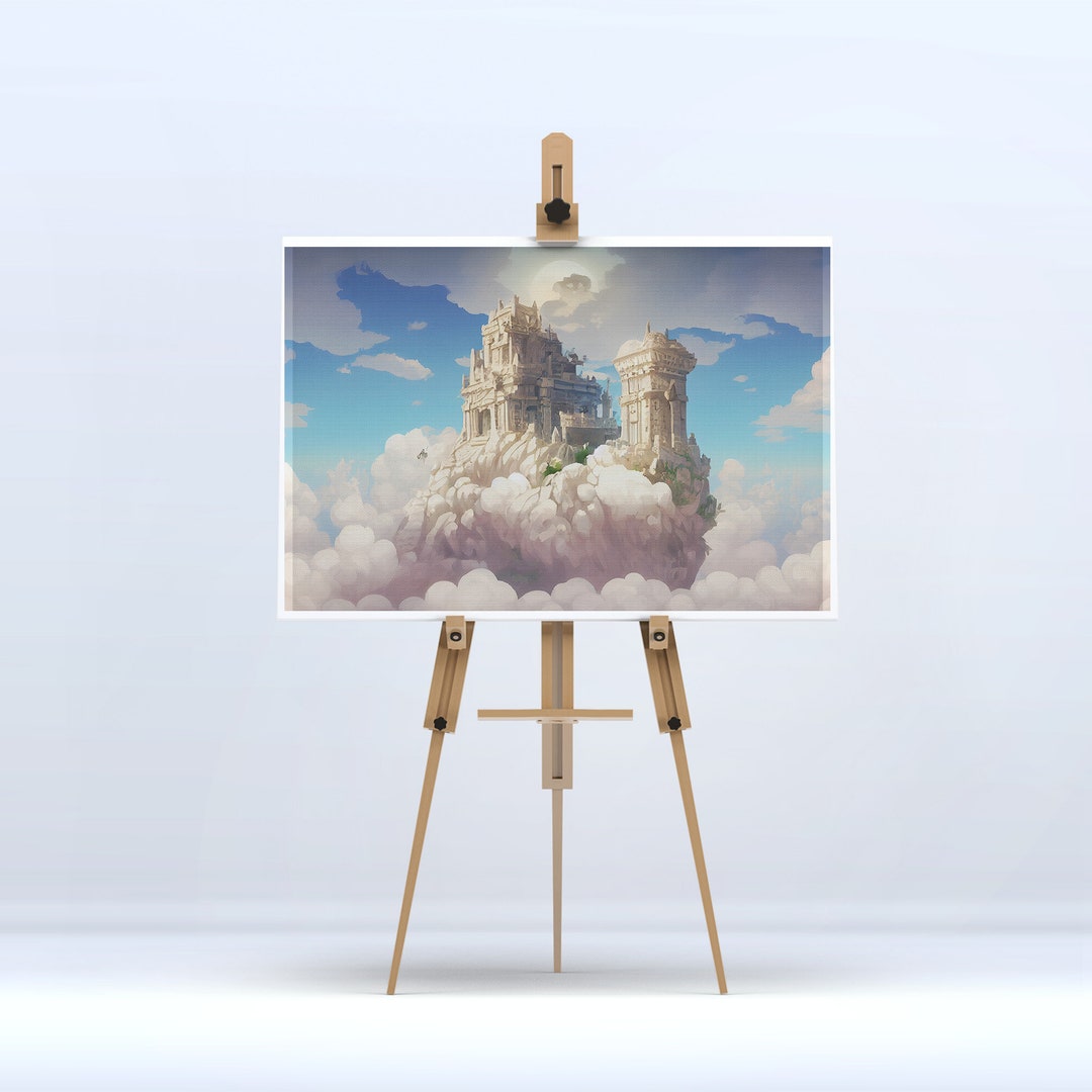 PRINTABLE Landscape Art | Fantasy | Castle in the Clouds | Digital ...