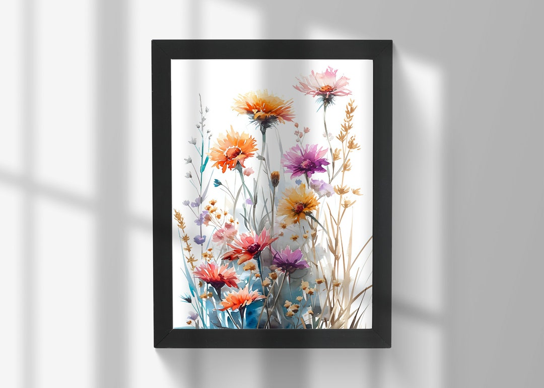 Ethereal Meadow Watercolor Floral Art Print for Home Decor - Etsy