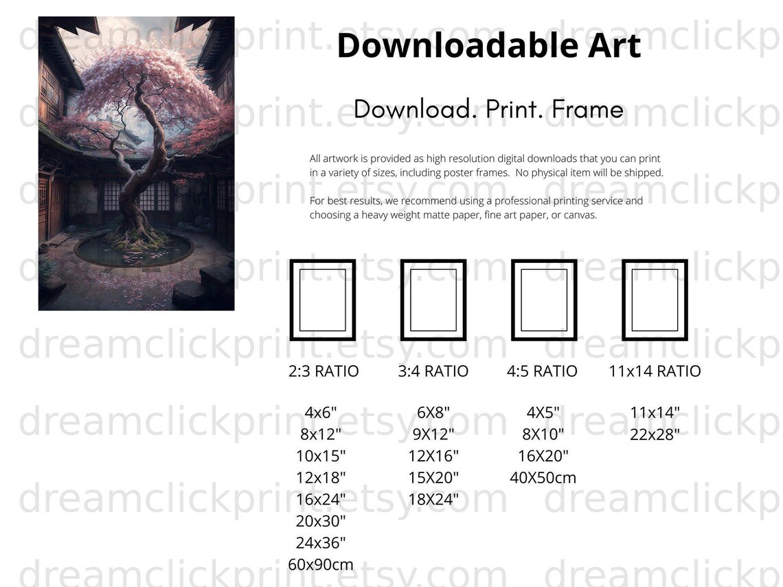 PRINTABLE Landscape Art Japanese Cherry Blossom Scenic Fantasy Art ...