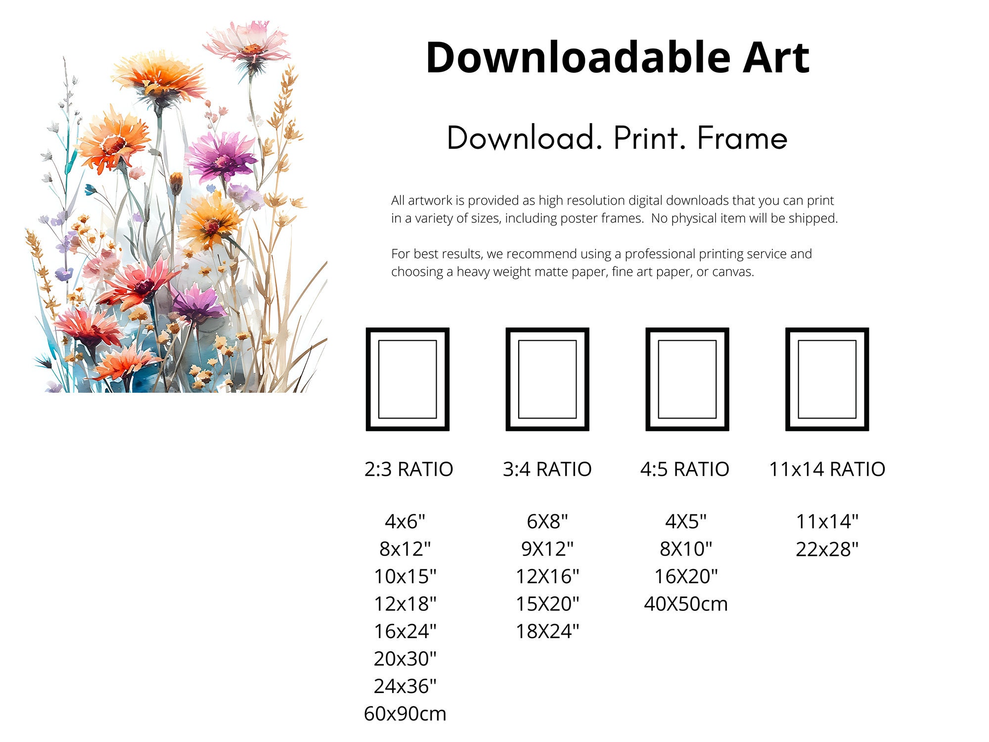 Ethereal Meadow Watercolor Floral Art Print for Home Decor - Etsy