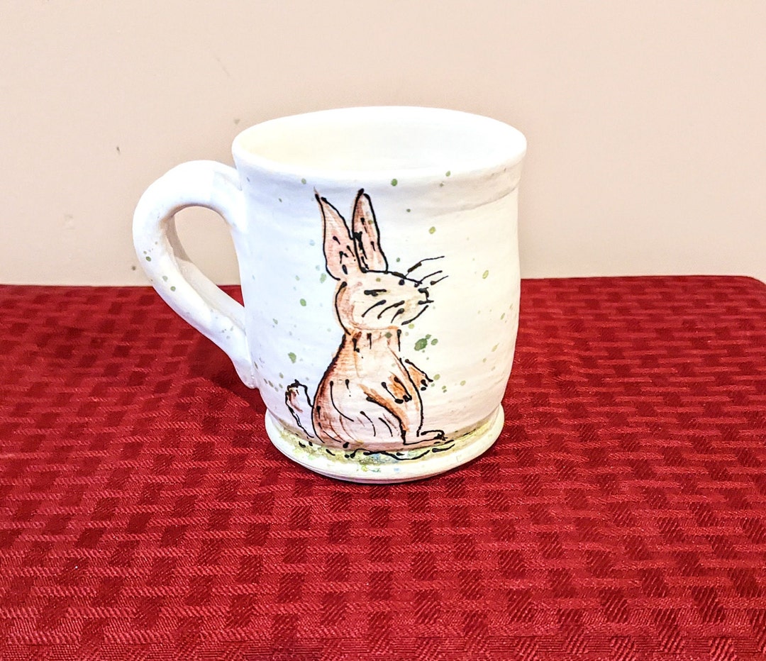 Rabbit Coffee Cup, Bunny Mug, Animal Cup, Hand Painted Cup, Great Gift ...