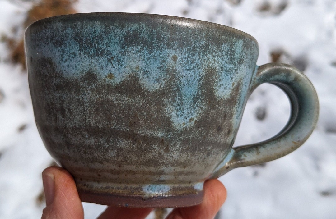 Handmade Turquoise Coffee Mug, Ceramic Tea Cup, Rustic Wheel Thrown ...