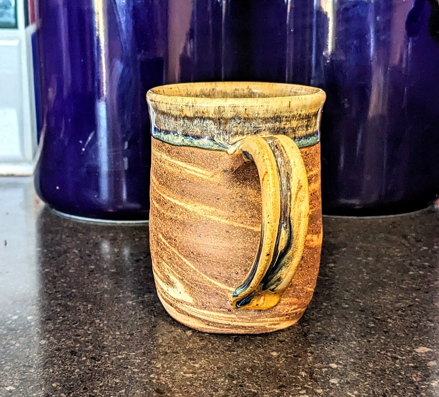 Handmade Swirly Blue Mug, Ceramic Coffee Cup, Rustic Wheel Thrown Tea ...