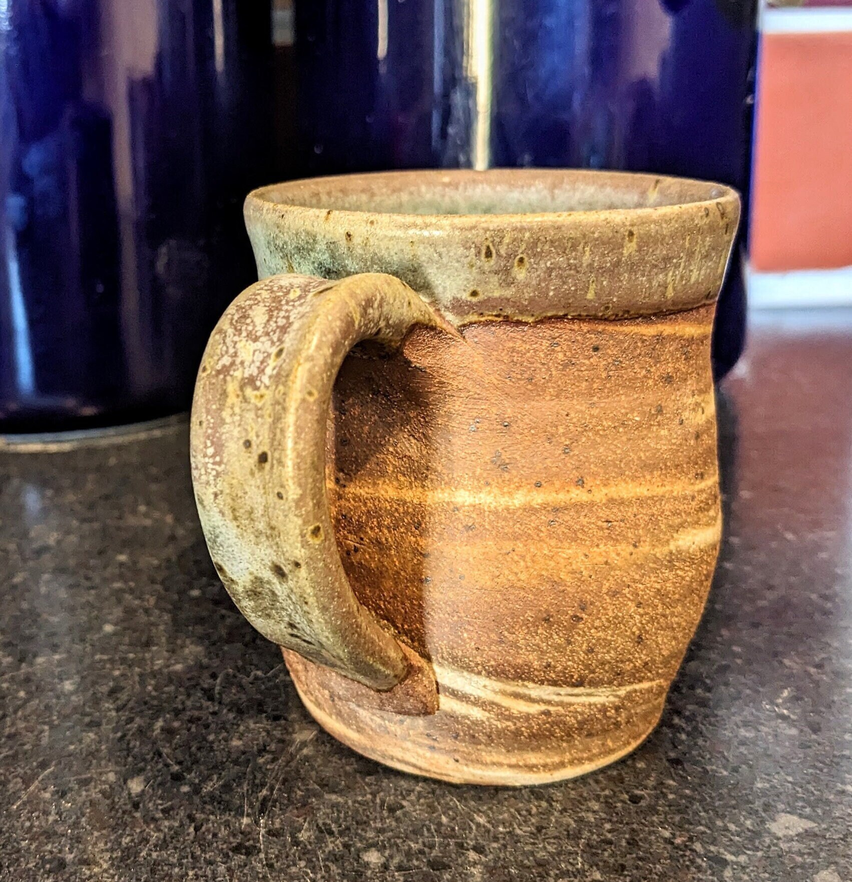 Handmade Swirly Turquoise Coffee Mug, Small Ceramic Cup, Rustic Wheel ...