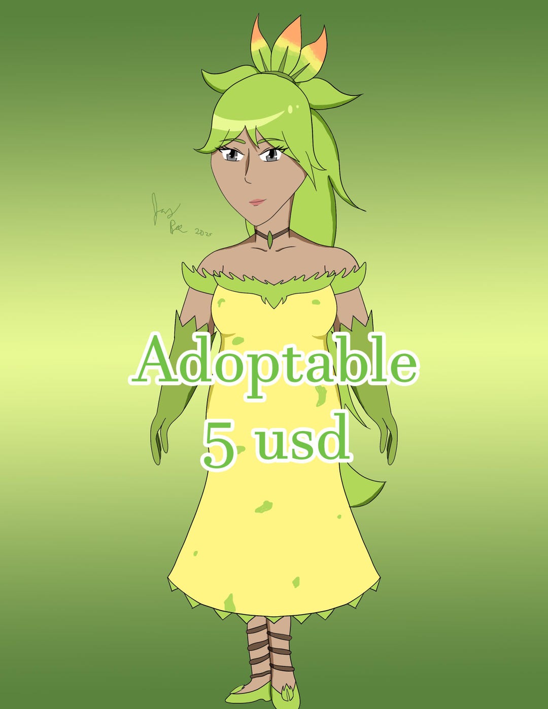 Plant Girl OC Adoptable, Original Character Gijinka Digital Download - Etsy