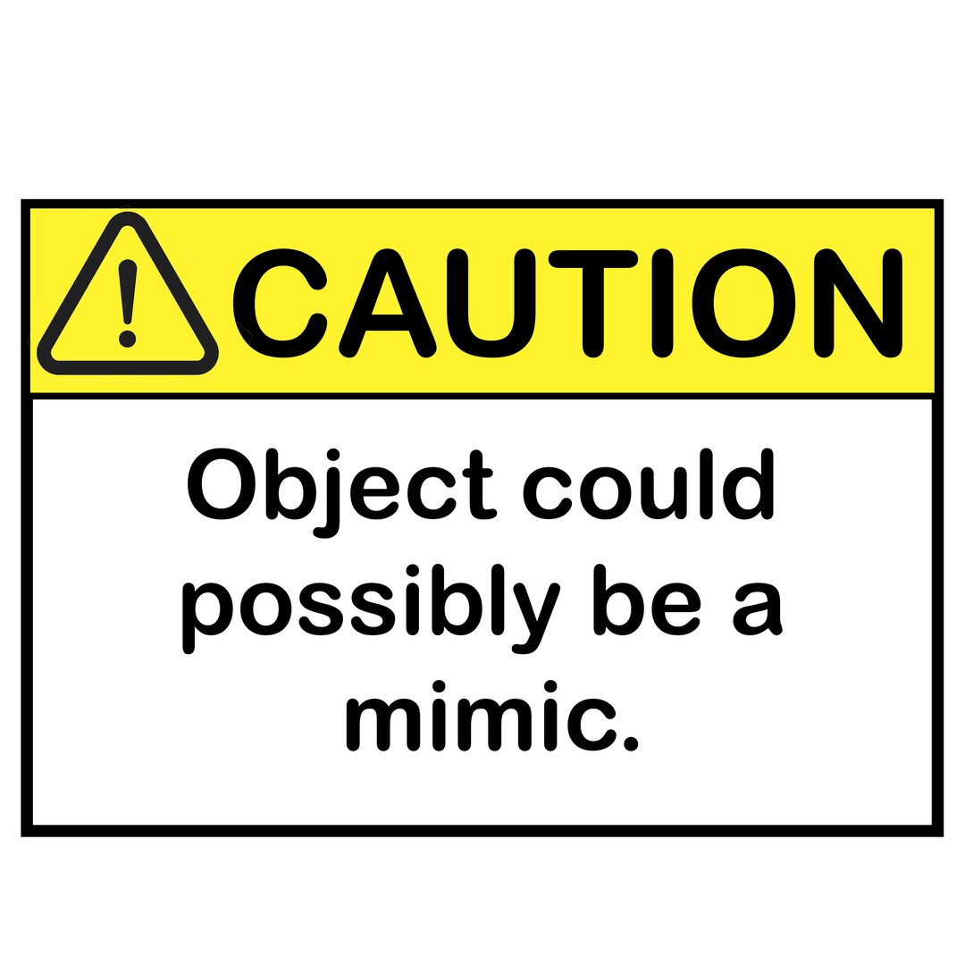 Mimic TTRPG Matte 3 Inch Warning Sticker - Etsy