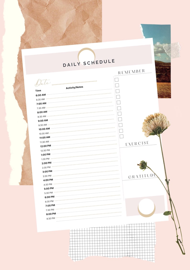 Daily Hourly Time Blocking Planner Printable - Etsy