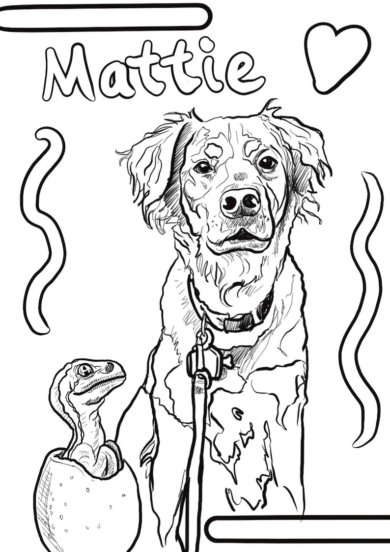 Pet Printable Custom Coloring Book Pages - Personalized for Weddings ...