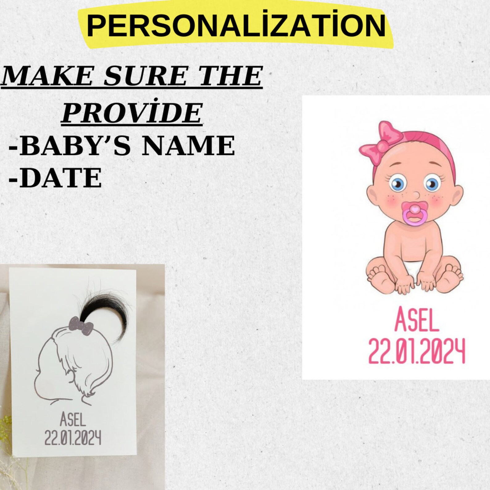 Baby's First Haircut With Bow Custom Baby Gift, First Hair, Baby Room ...