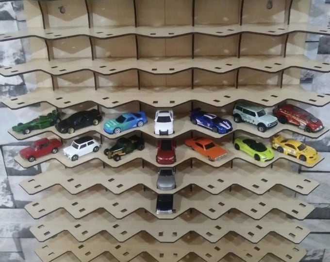 Toy Car Storage for 77 Cars Matchbox Car Storage 1:64 Car Shelf Wall ...