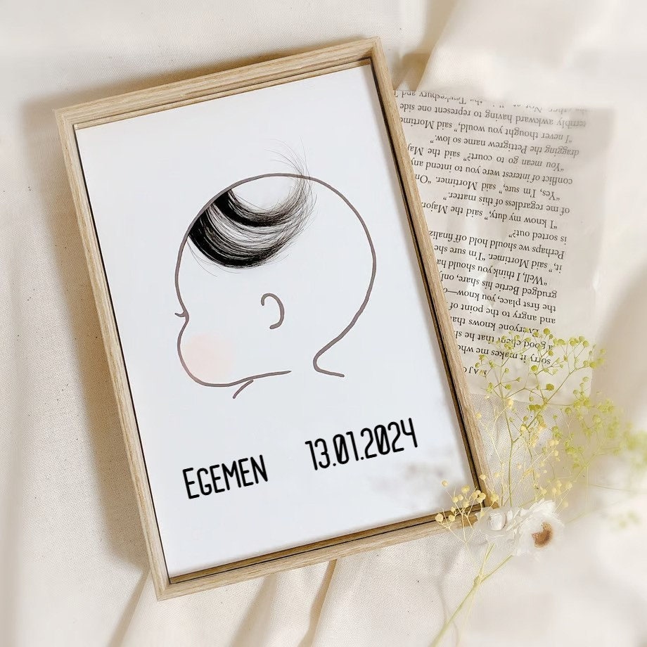 Custom Baby Gift, First Hair, Baby Room Decor, Baby Memories, Keepsake ...
