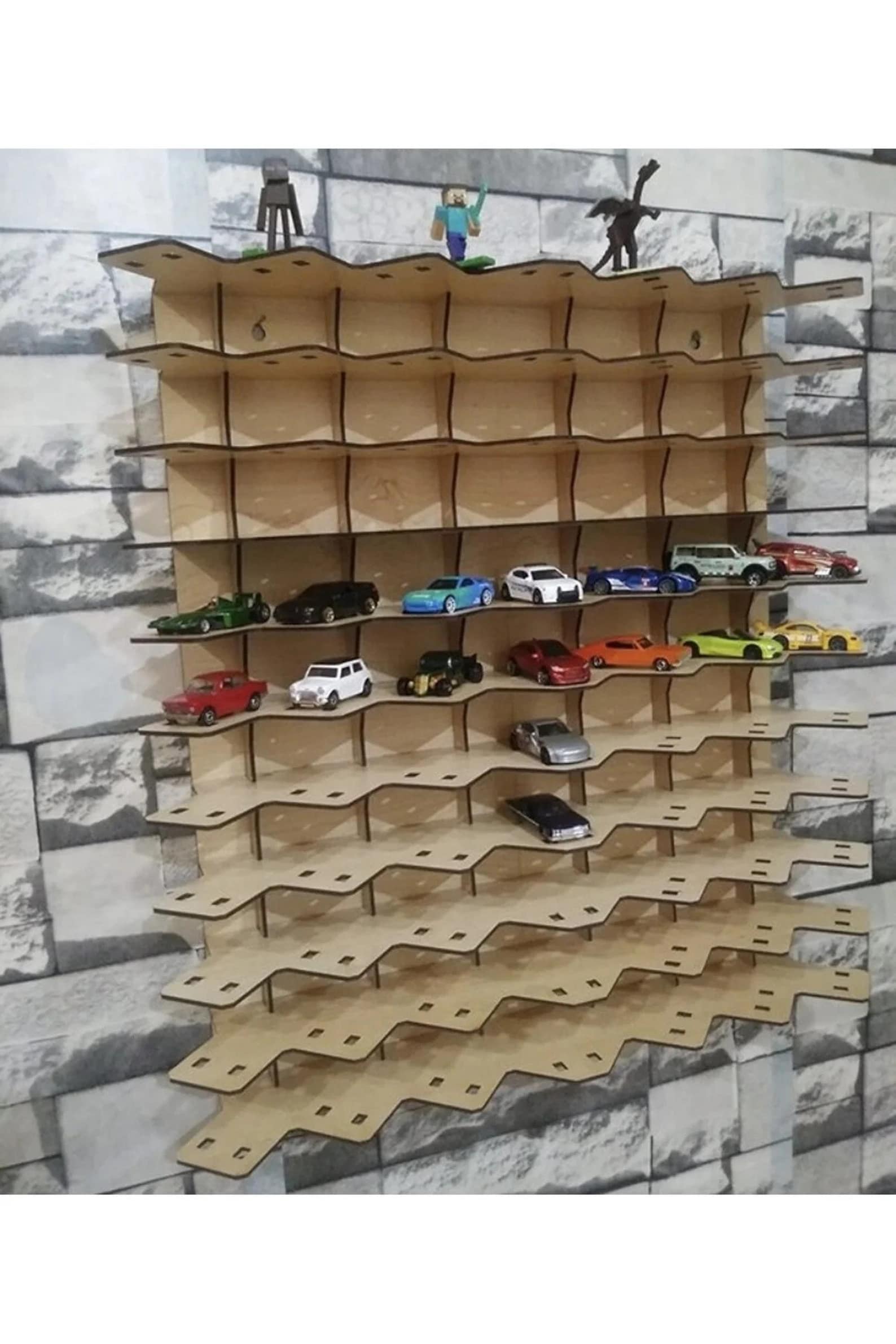 Toy Car Storage for 77 Cars Matchbox Car Storage 1:64 Car Shelf Wall ...