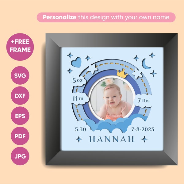 Shadow Box Baby Stat Svg - Etsy Australia