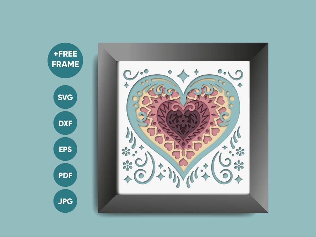 Heart Victorian Papercut Shadowbox Templatelove Sign 7 - Etsy