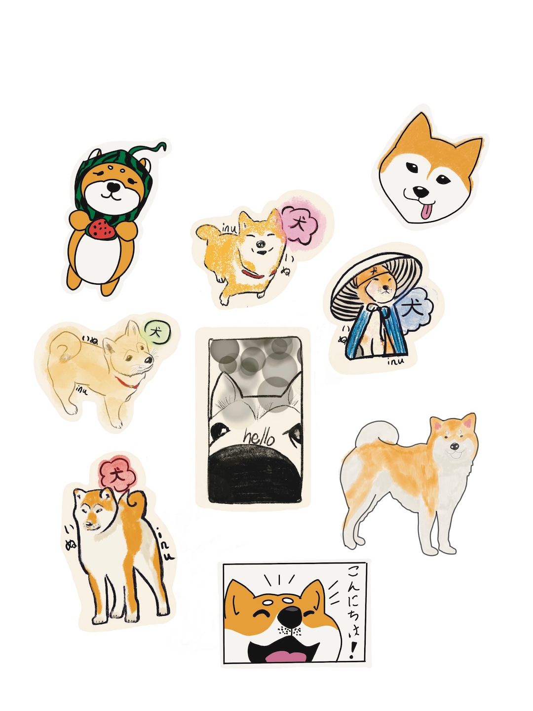 Shiba Inu Japanese Puppy Samurai Stickers - Etsy
