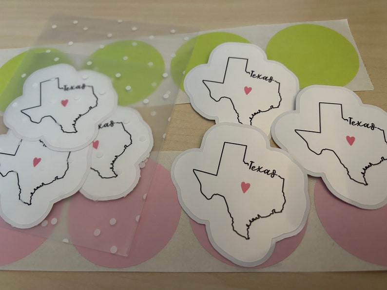 Texas Heart (pack of 3) Sticker Easy Peel (EZ Peel) - Etsy