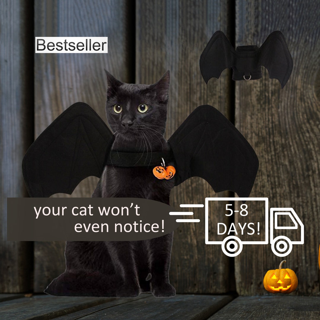 Cat Bat Wings for Halloween Costume for Cat Dress up Cat Dracula Wings ...