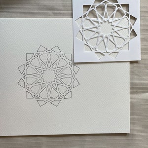 SET of 3 Geometric Art Stencil, Islamic Geometric Art Stencil, Sacred ...