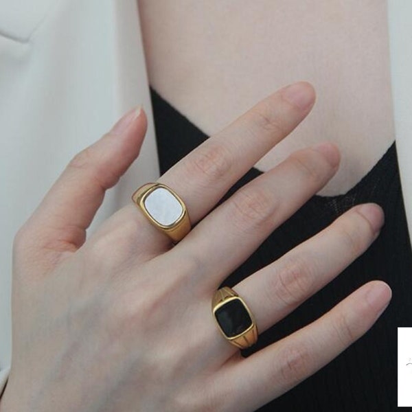 Square Stone Ring - Etsy