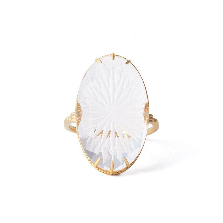 Oval Quartz Ring Cute Gold Ring Beautiful Gemstone Ring - Etsy